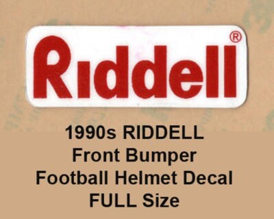 NOS 1990s Style Front Bumper Decals for Riddell Helmets - Dark Red ...