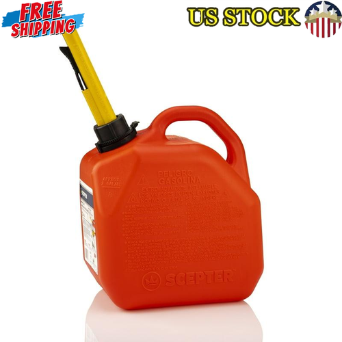 2 Gallon Red Gas Can Child Safe & Leak-Resistant Easy-Flo Spout Ameri ...