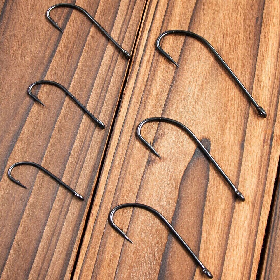 50~200Pcs Saltwater Long Shanked Fishing Hooks High Carbon Steel 12mm ...