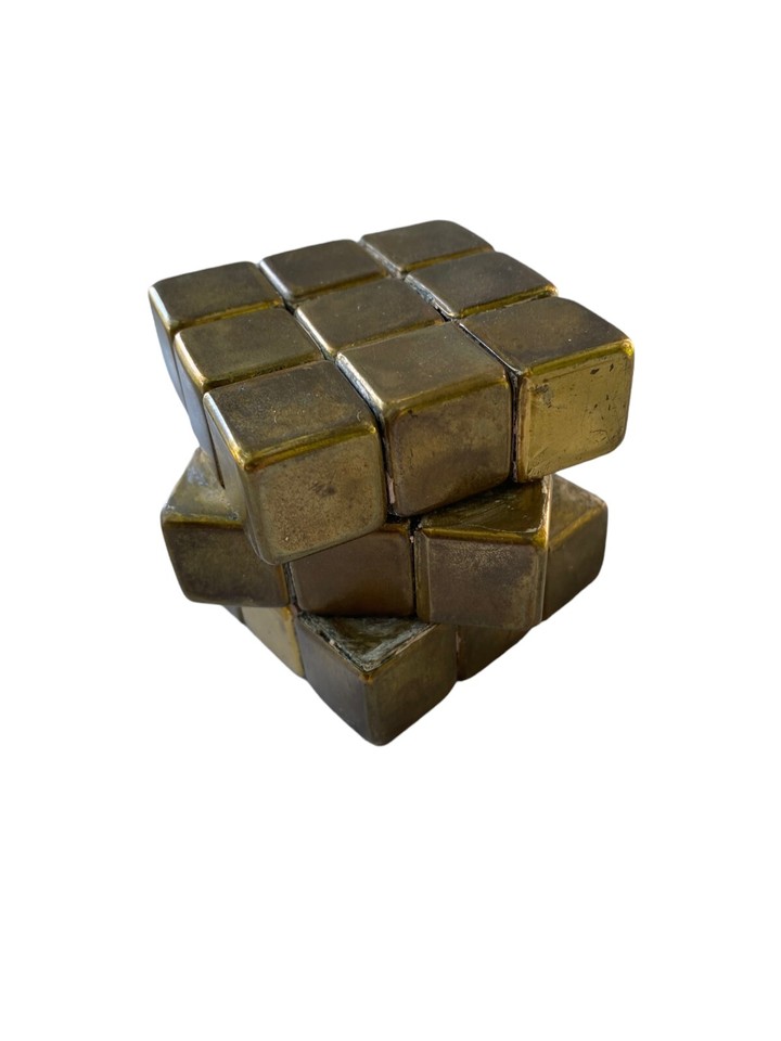Rare Vintage Retro Collectible Brass Rubik's Rubix Cube Metal Art ...