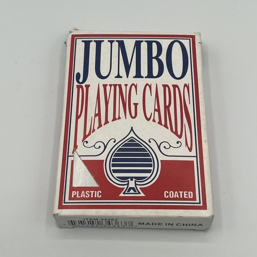 DECK OF JUMBO PLAYING CARDS LARGE PLASTIC COATED POKER CARD DECKS 3.5x5 ...