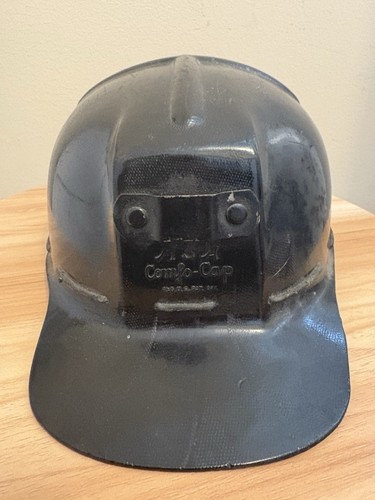 Antique MSA COMFO-CAP Coal Miners Low Vein Tiger Stripe Hard Hat w ...