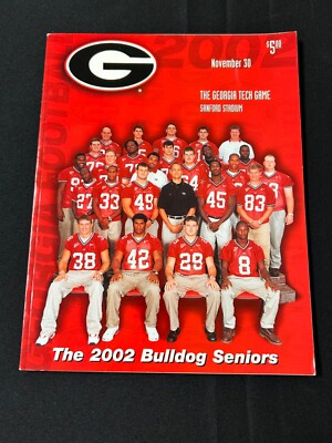 Georgia Bulldogs vs Georgia Tech 2002 UGA Football Program | eBay