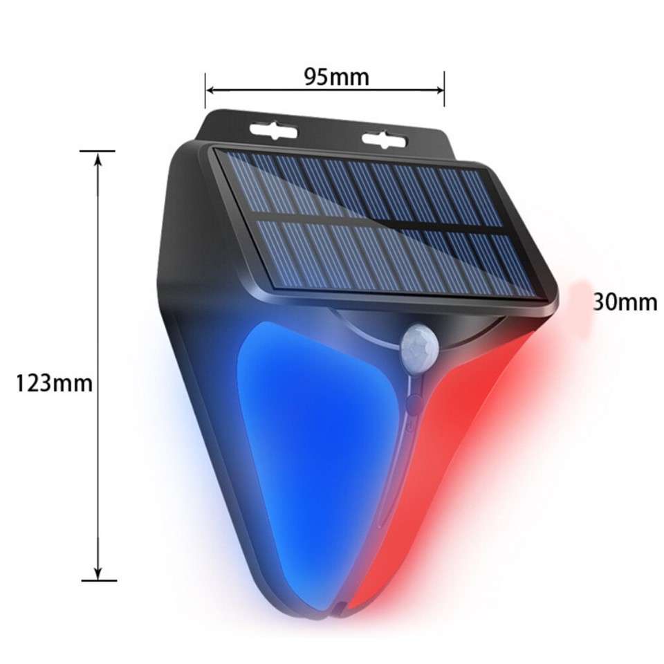 Wireless Outdoor Solar Powered Strobe Light Siren Waterproof Flash ...