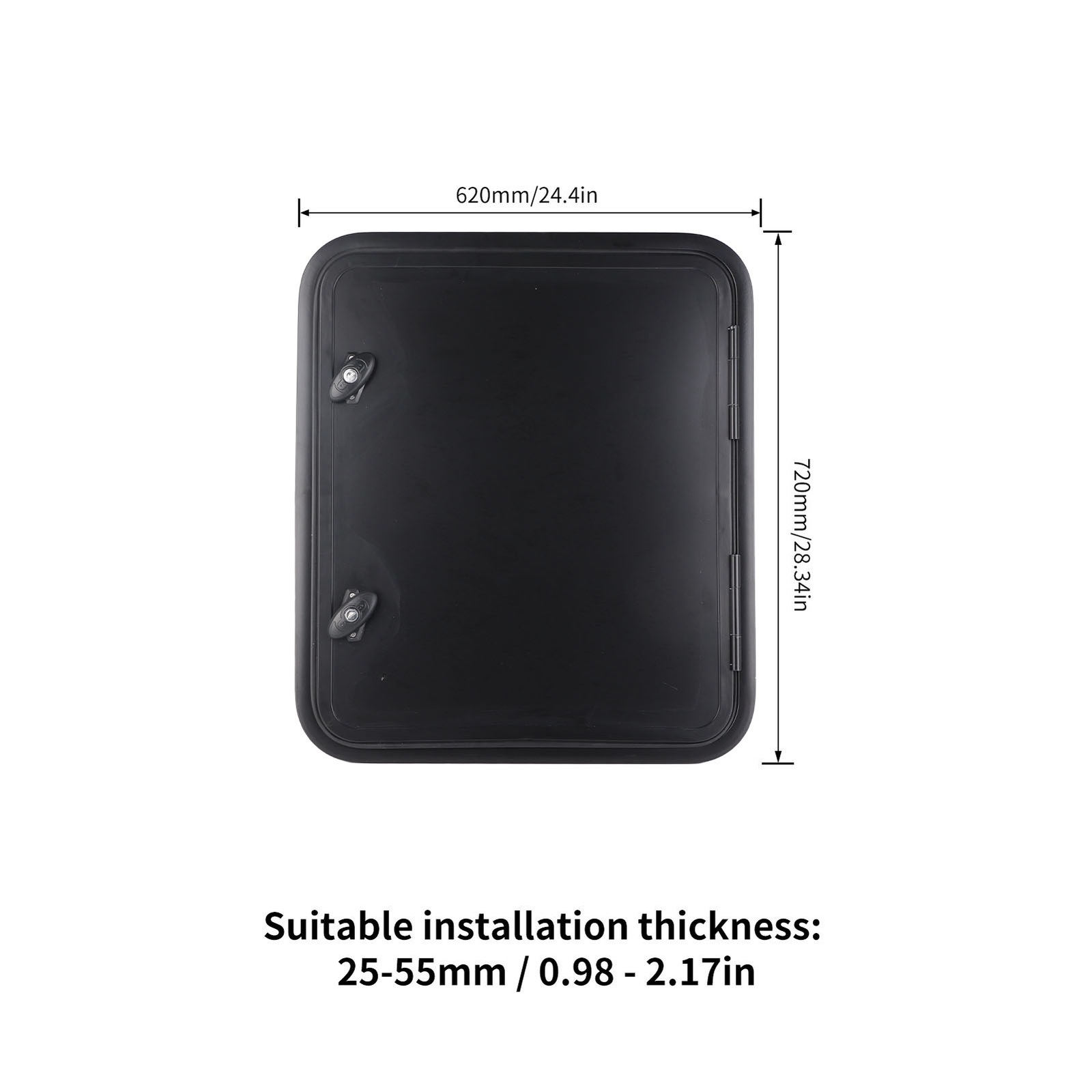 RV Storage Hatch UV Resistant Heavy Duty Square Rounded Corner Black ...