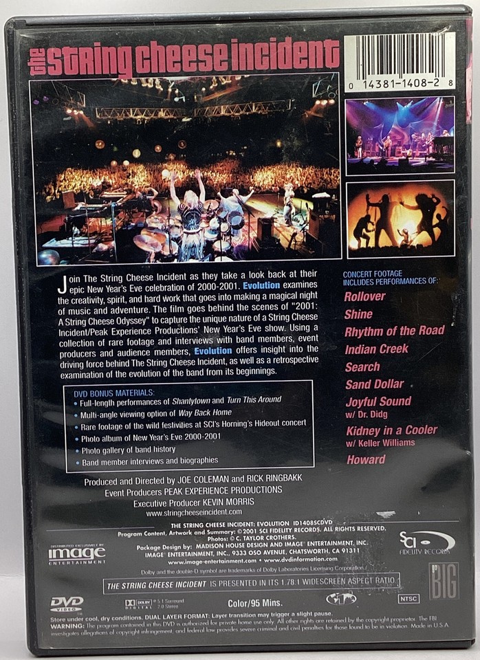 The String Cheese Incident - Evolution DVD 2001 **Buy 2 Get 1 Free ...