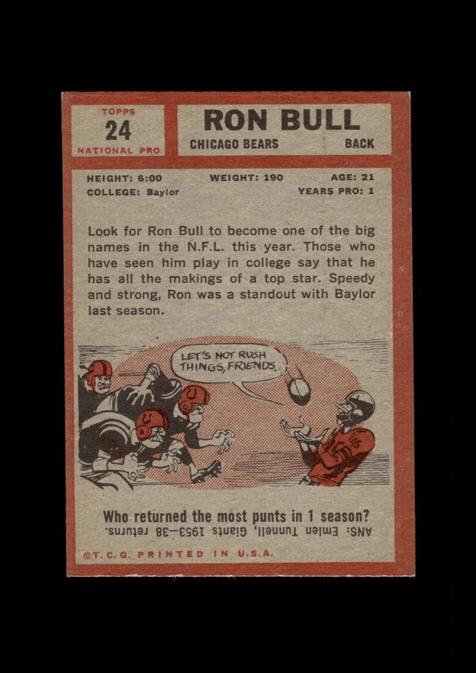 1962 Topps Set-Break # 24 Ron Bull EX-EXMINT *GMCARDS* | eBay