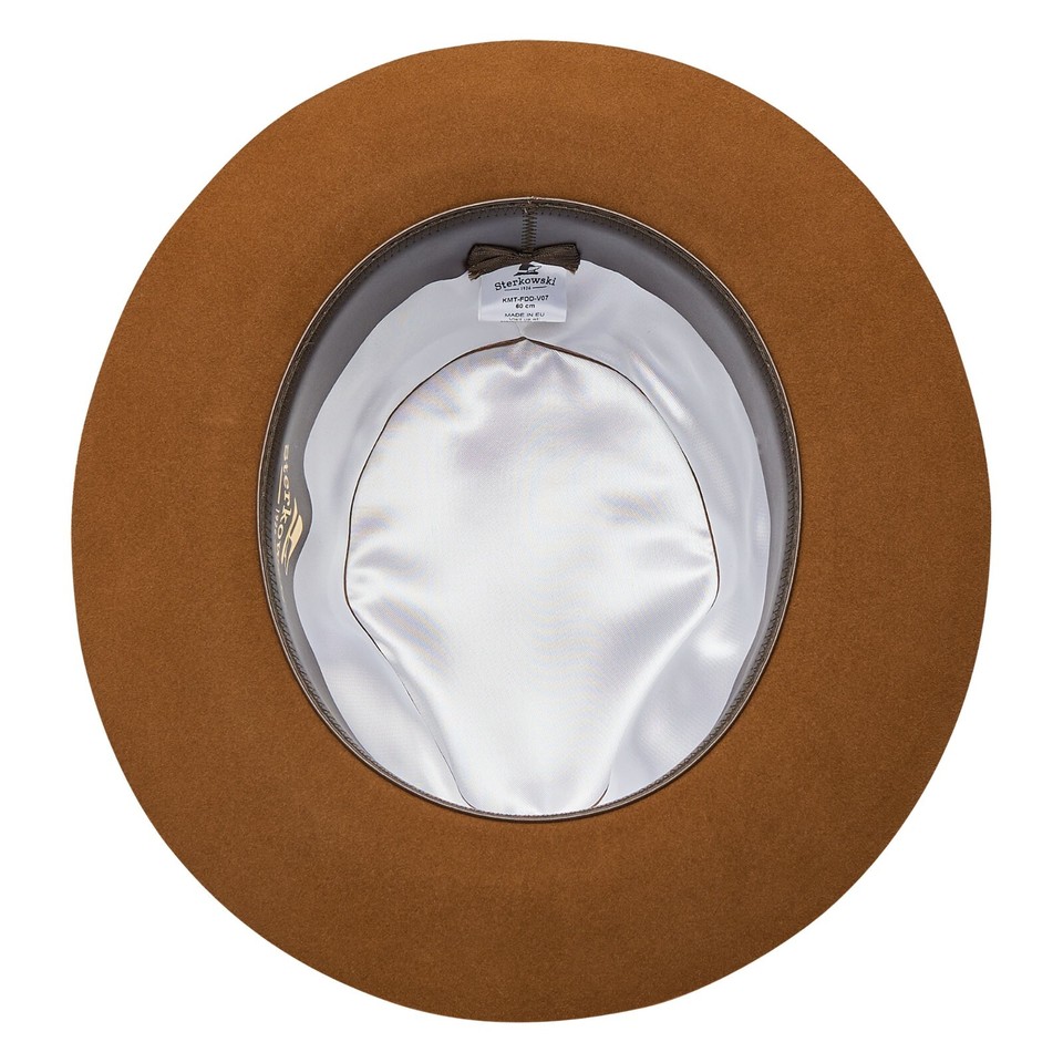 Sterkowski MOSCA Rabbit Felt Fedora Hat Wide Brim Trilby Elegant Winter ...