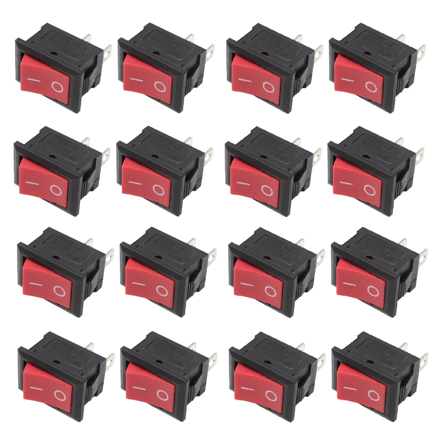 20x Mini Wippschalter 1xEIN 13x20mm Rot Wippenschalter EIN/AUS Schalter ...