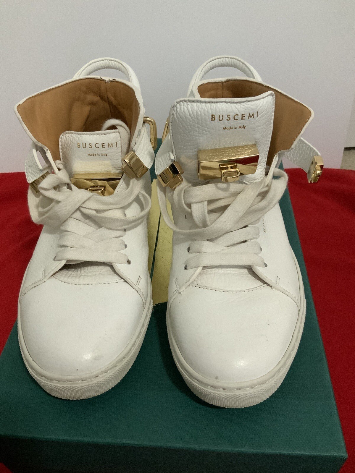 Men’s Buscemi 100MM White Hightop Sneaker #1007SP14 D… - Gem