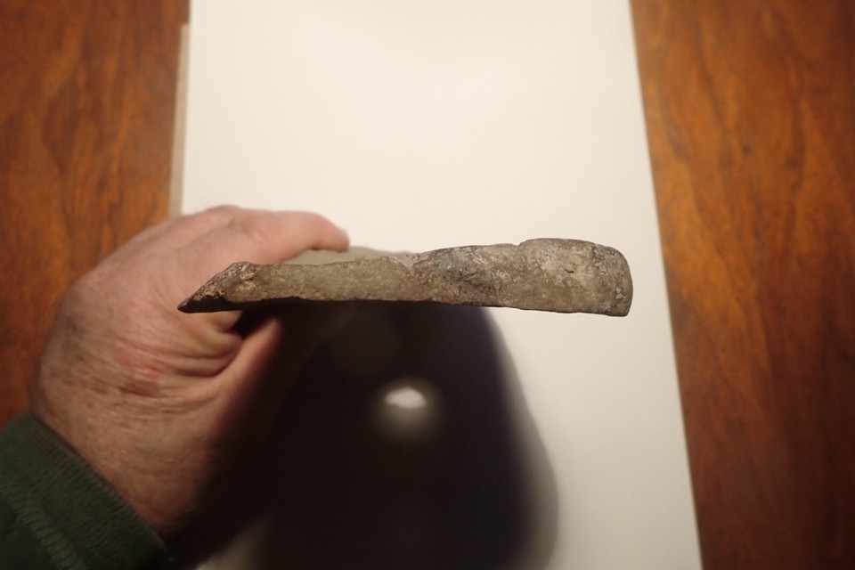 NATIVE AMERICAN SANDSTONE KNIFE SCRAPER WITH HARDENED ANIMAL FAT ...