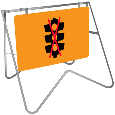 Traffic Signals Not Working Sign - Aluminum Metal Swing Stand Sign ...