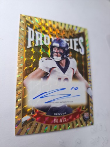 2024 Topps Finest Bo Nix Rookie Prodigies Autograph Gold On Card Auto ...