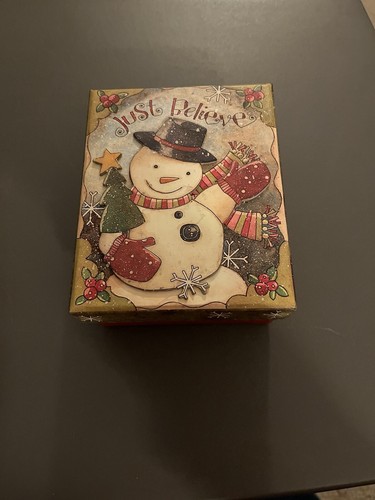 5 x 6 x 2.75 Lang Gift Box With Raised 3D Snowman on Top in Great Shape ...