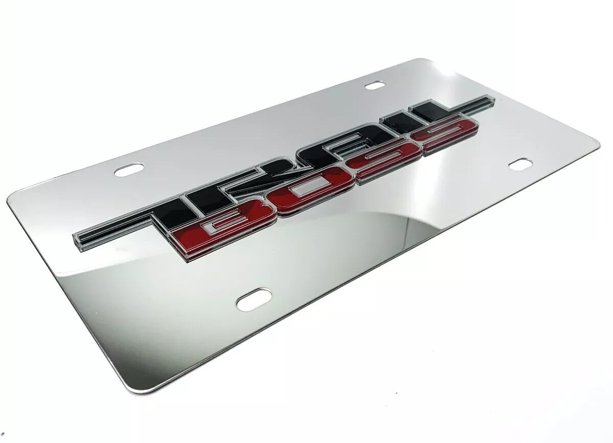 Chrome Chevy Silverado Trail Boss Emblem License Plate 3D Gloss Logo ...