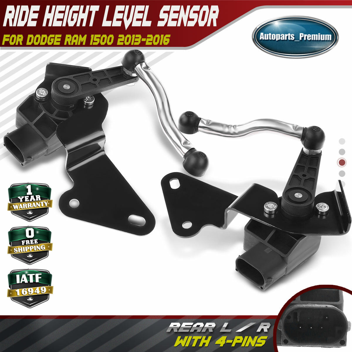 2x Suspension Ride Height Level Sensor for Ram 1500 2013-2014 Rear Left ...