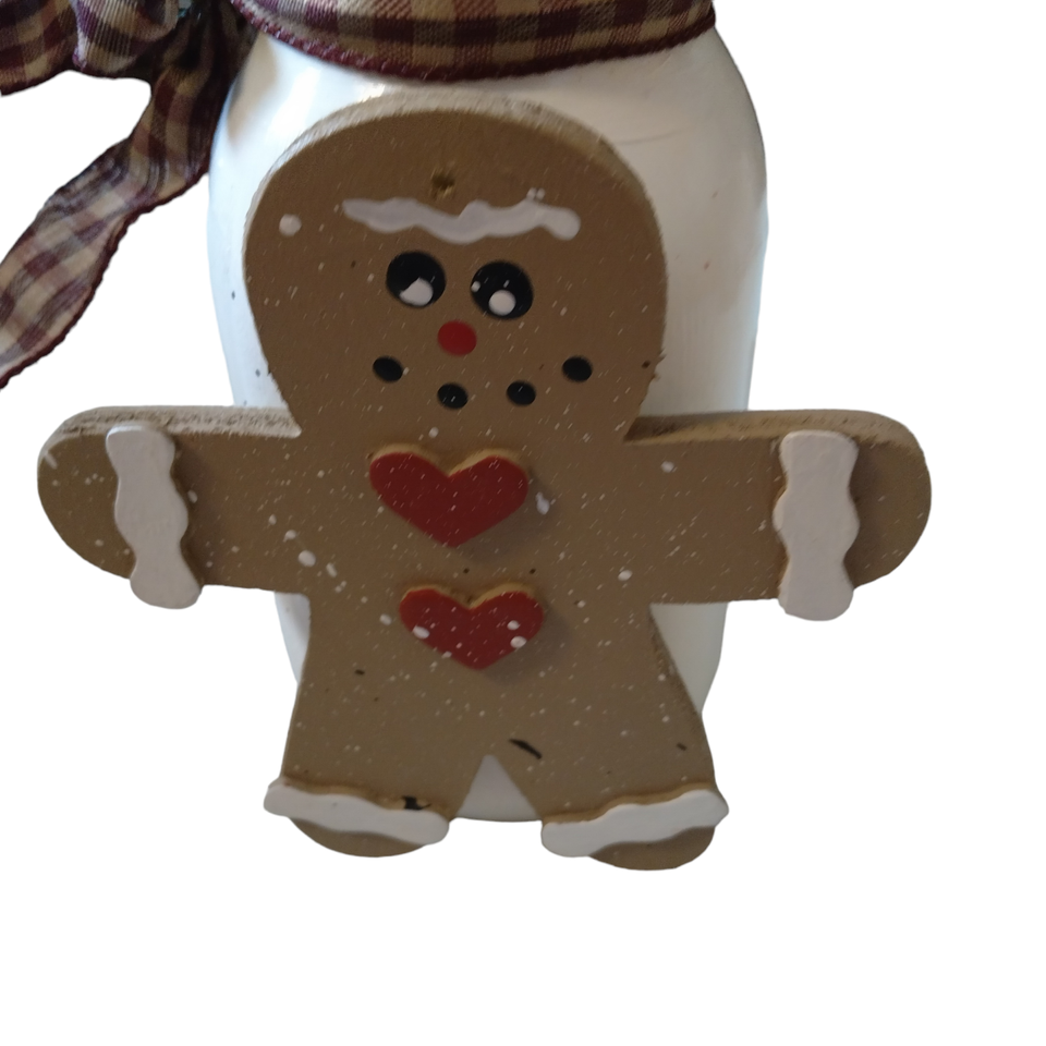 Handmade Mason Jar Gingerbread Man Farmhouse Country Christmas ...