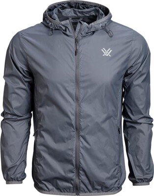 Vortex Optics Men's L Storm Silencer Full Zip Rain Breaker Jacket Gray ...