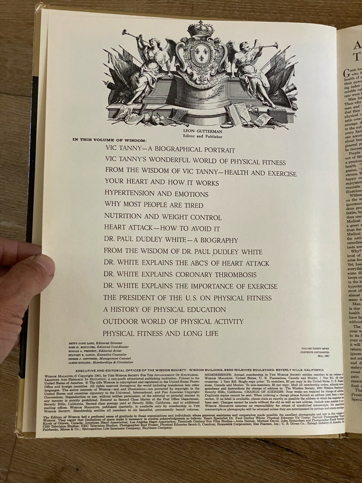 Wisdom Magazine Volume 37 May 1961 Physical Fitness Vic Tanny Paul ...