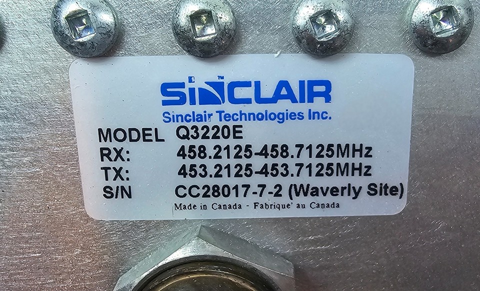 Sinclair UHF RES-LOK Duplexer Q3220E 350 watts 406-512 MHz Pass/Reject ...
