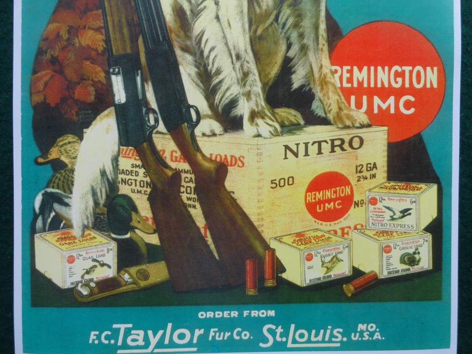 Remington Advertising Poster Firearms & Ammo, UMC, Taylor Fur Co. St ...
