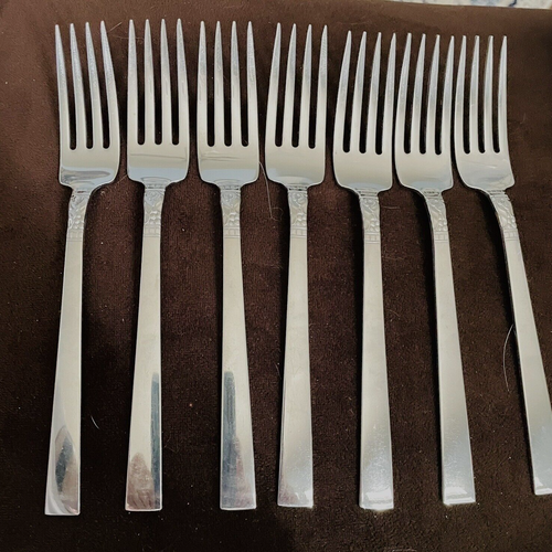 WM A ROGERS Stainless Northland Pattern Flatware Dinner Forks Lot of 7 ...