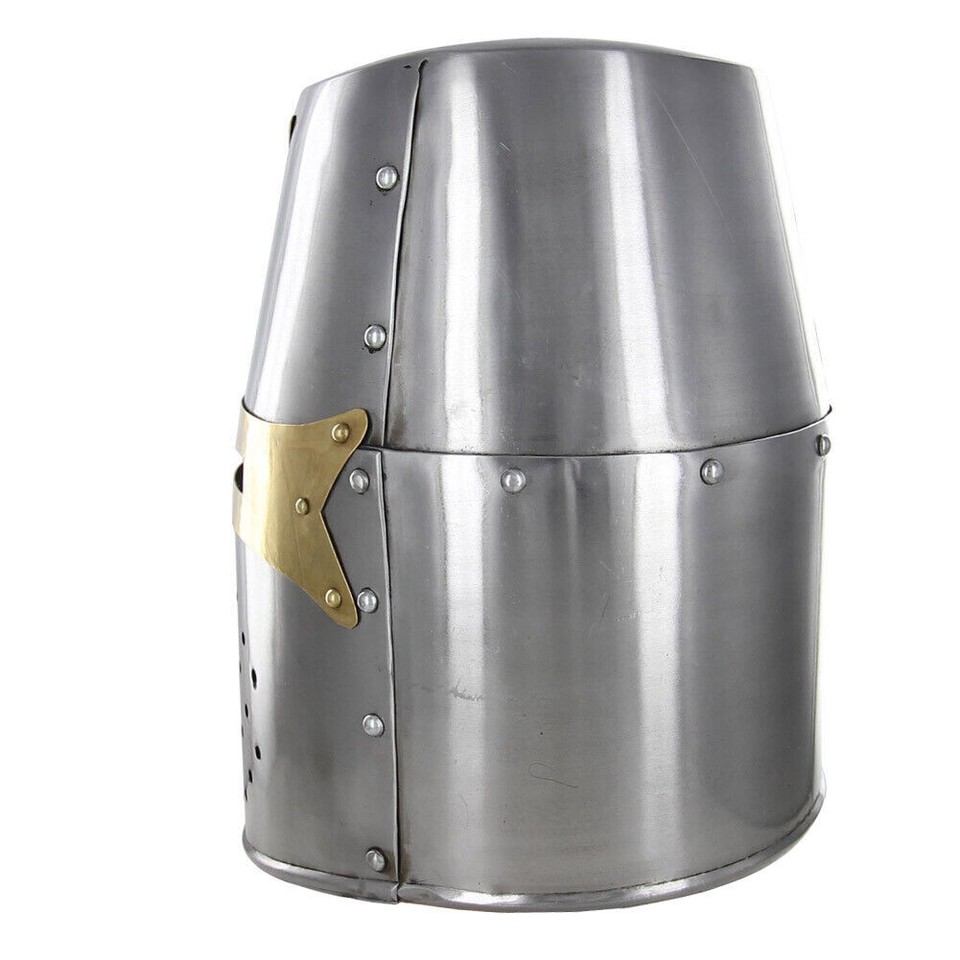 Medieval Great Bucket Helm Knights 20G Steel Templar Crusader Helmet 13 ...
