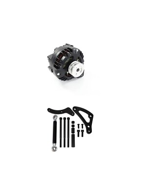 TSP Alternator and Bracket Kit Dodge Mopar 100 Amp Billet Bracket Black ...