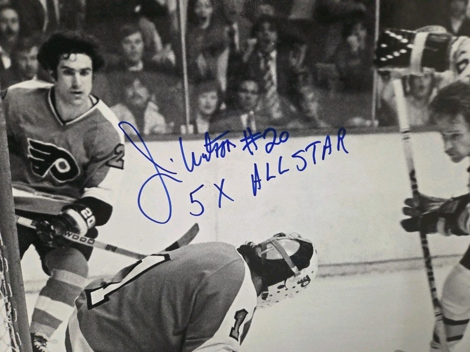 Vintage Broad St Bullies Philadelphia Flyers Pic 25x17 Signed Jimmy ...
