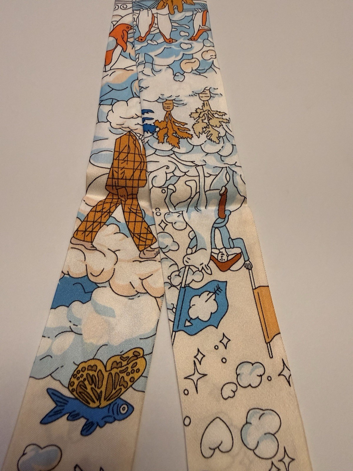 HERMES Neck Silk Sur Mon Nuage my clouds Silk100% Cre… - Gem