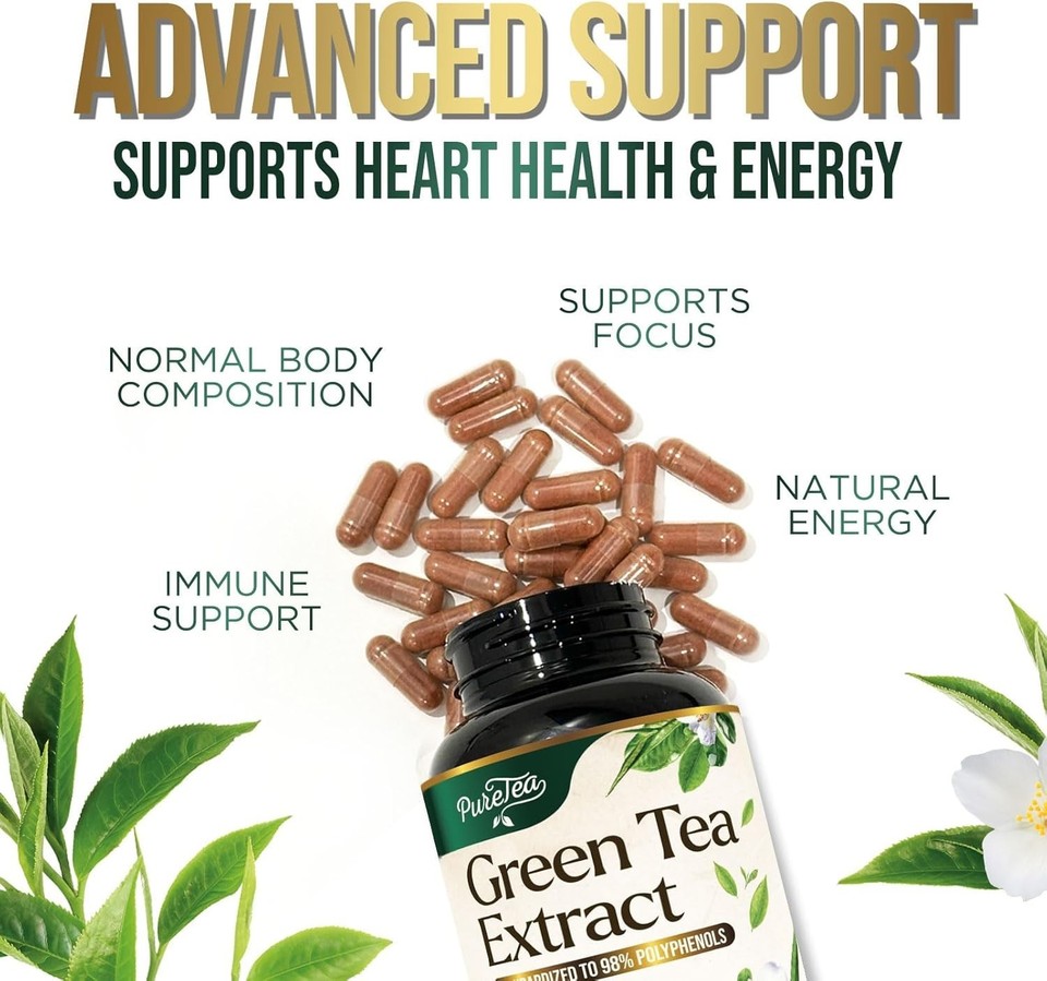 Green Tea Extract, Natural Fat Burn & Weight Loss Supplement 1000mg ...