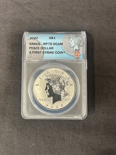 2022 $1 Reverse Proof Morgan and Peace Dollar Set - ANACS RP70 1st ...