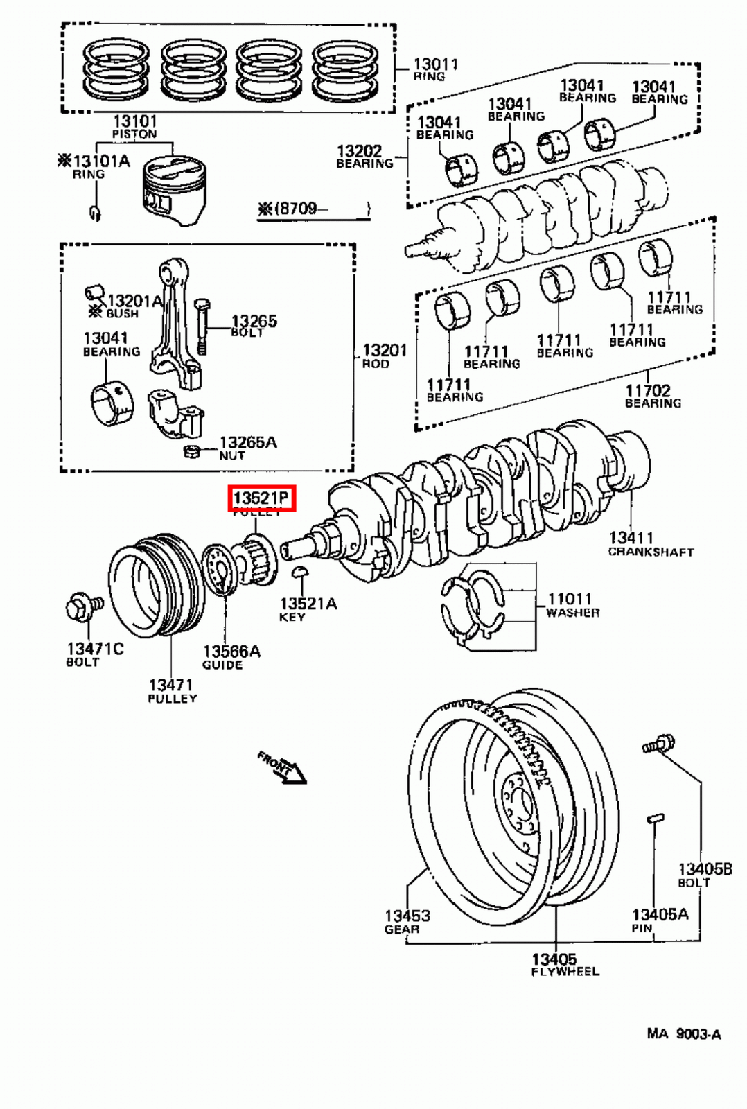 Genuine MR2 AW11 4AG 4AGE 4AGZE Crankshaft Timing Gear Sprocket Pulley ...