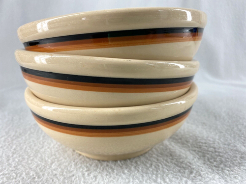 Inca Ware Shenago Restaurant China Bowl 5 3/4" Beige With Brown Stripes ...