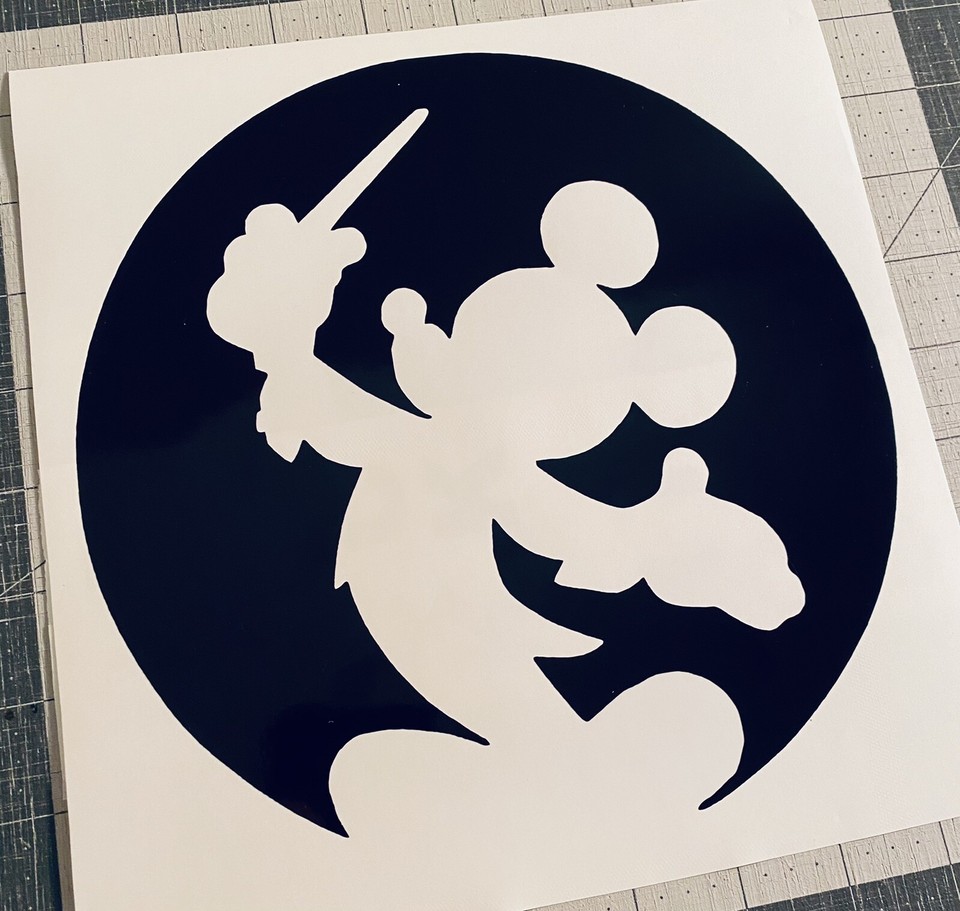 Vinyl Decal for Window - Mickey Mouse, The Conductor Silhouette (Disney ...