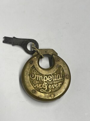 Vintage Antique Imperial 6 Lever Lock with Working Key | eBay