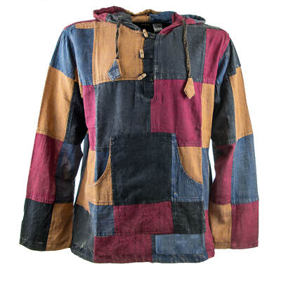 Uomo Colorato Alternativo Baja Felpa con Cappuccio Camicia Fischerhemd ...