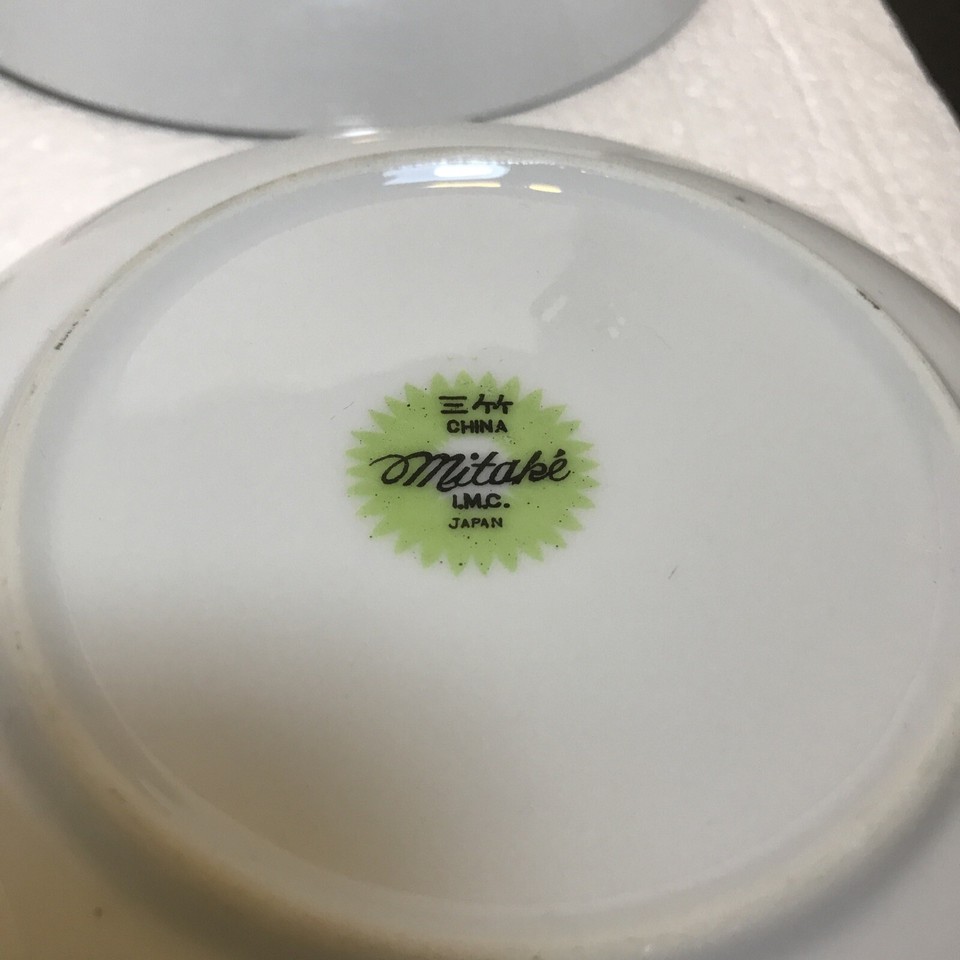 Vintage Set Of 6 Mitake I.M.C. Fine China Berry Bowls Blue / Pink ...