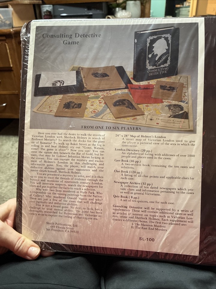 Sherlock Holmes Consulting Detective 1981 Binder Edition Mystery Board ...
