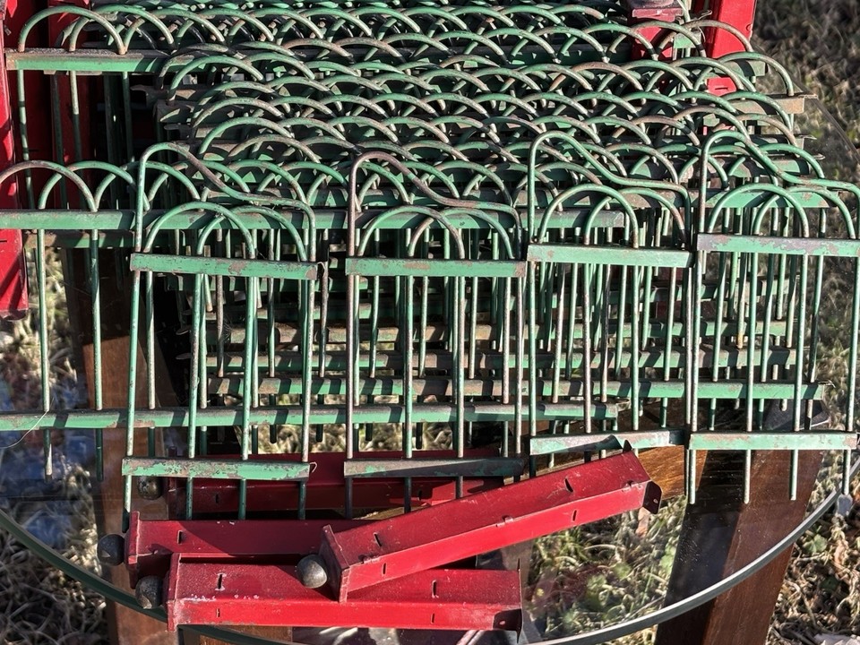 Antique Victorian Metal Feather Tree Fencing Fence Green Rails & Red ...