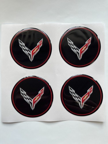 4x Corvette Decals Center Wheel Cap Self-Adhesive Emblems Rims Logo ...