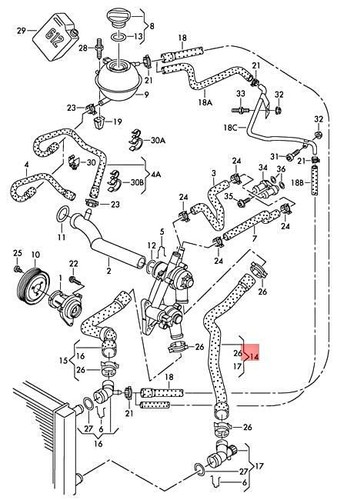 COOLANT HOSE WITH QUICK RELEASE COUPLING COOLANT REGULATOR 6Y0121086F ...
