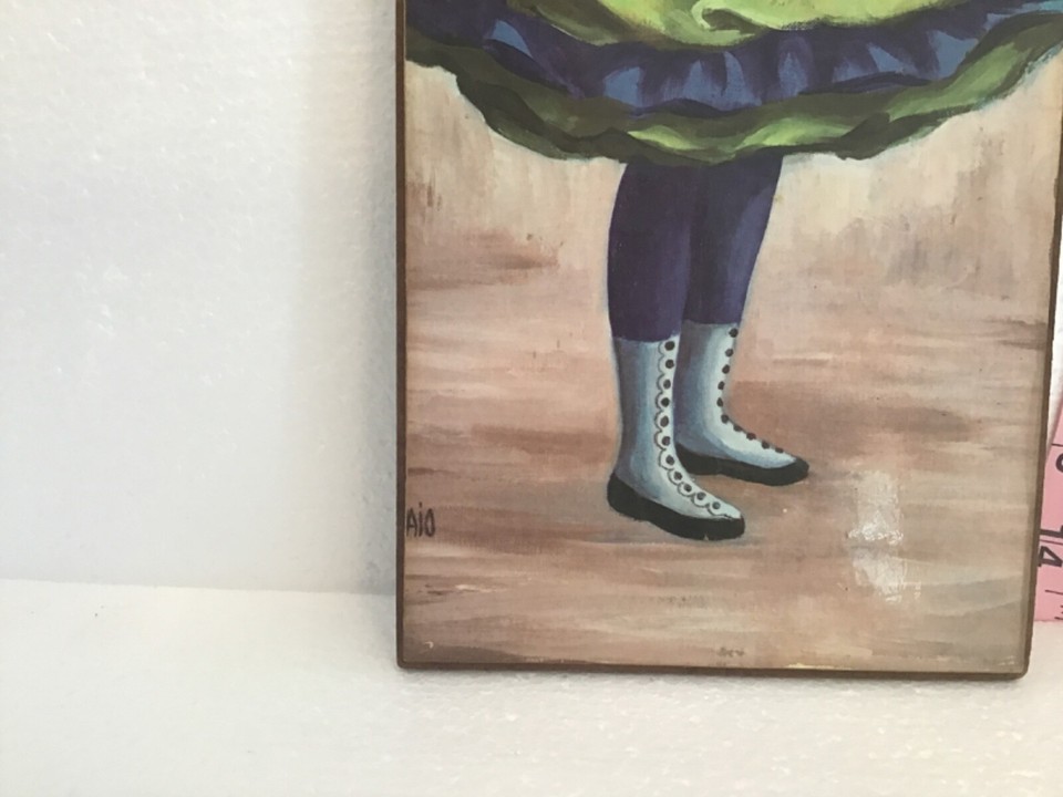 2 Vintage MAIO Lithograph Prints USA Big Eyed Girl Ballerina keane mcm ...