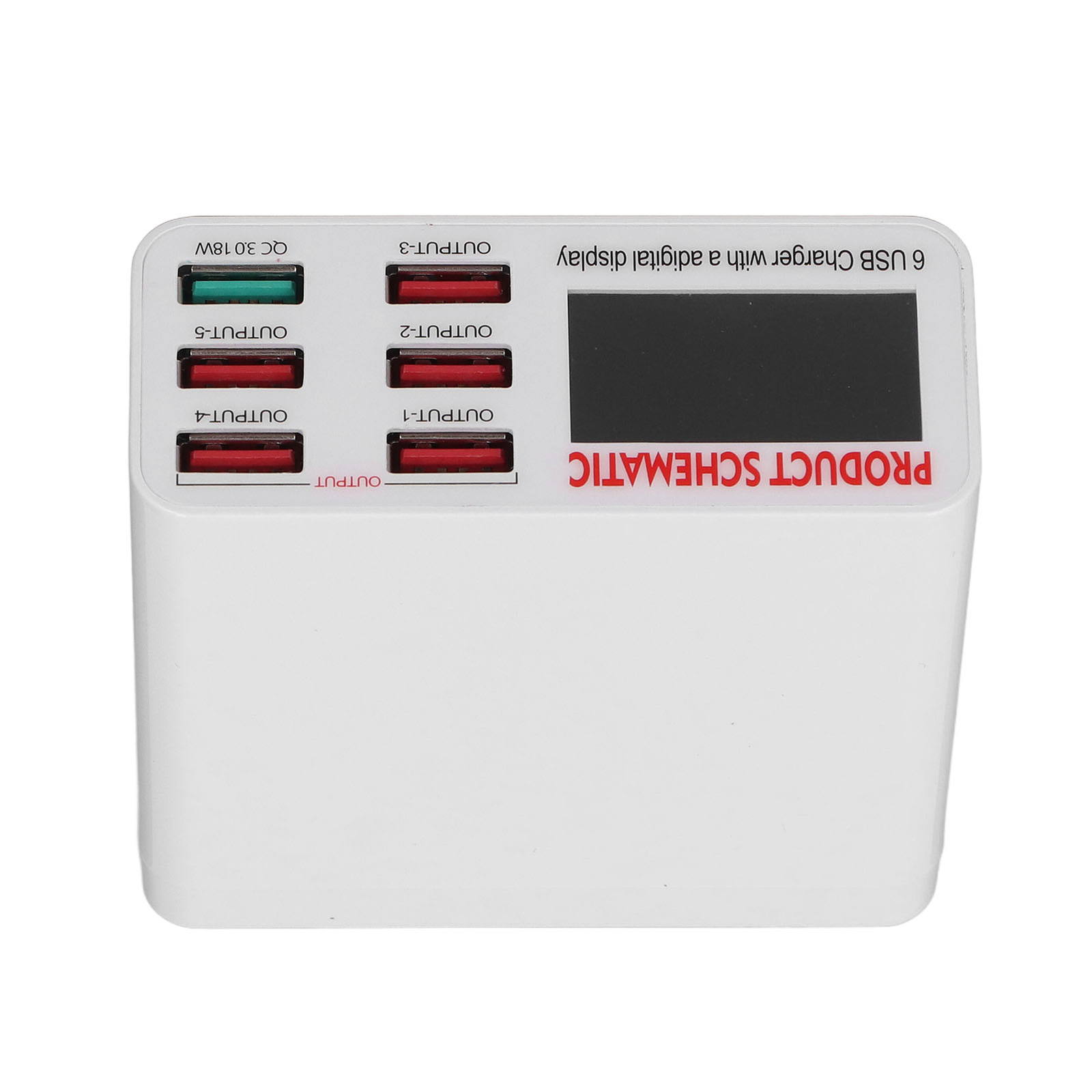 6 Ports Output USB Charger Block Intelligent Digital Display USB ...