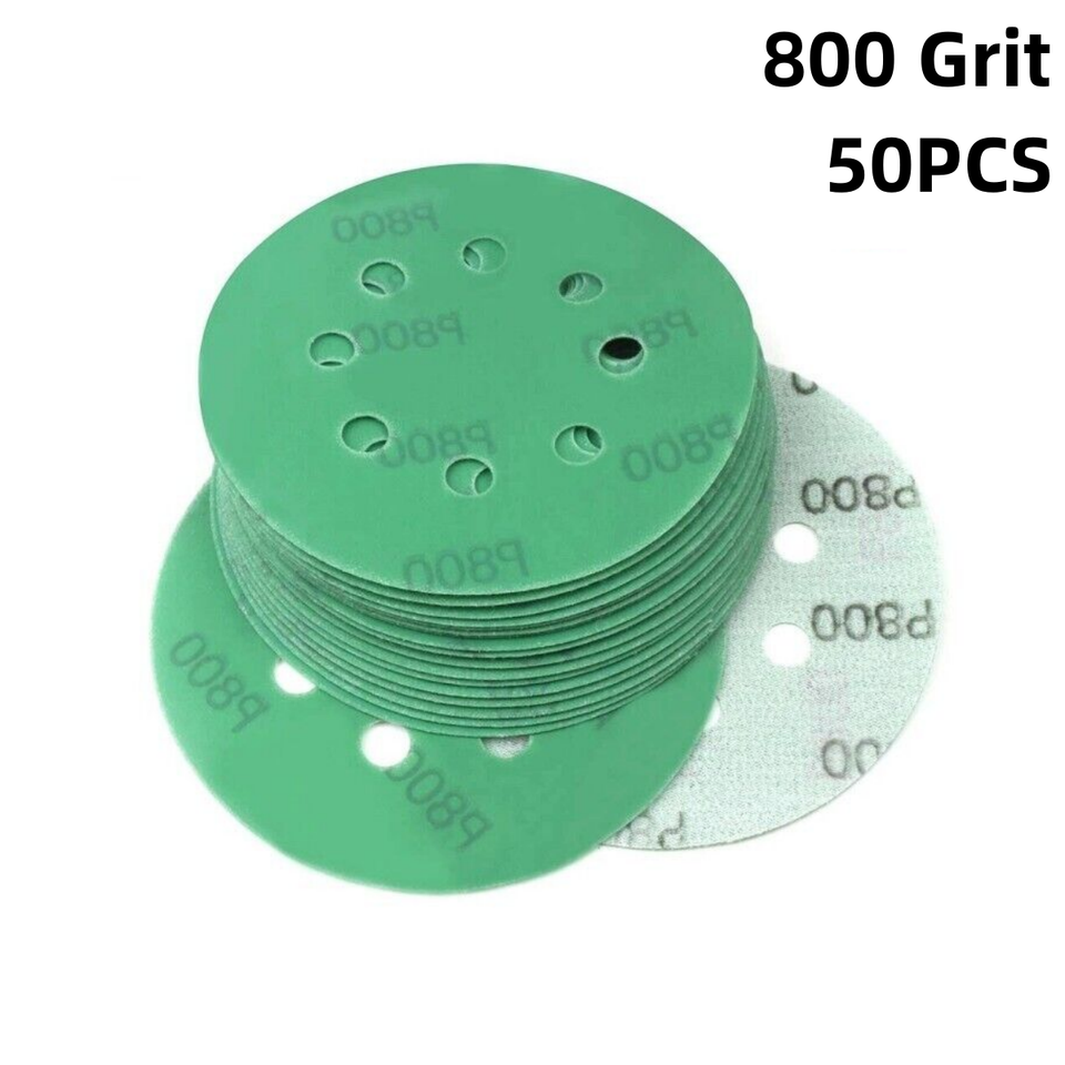 50-PACK 5" Green Film - PSA Self Adhesive Sanding Discs DA Sanders 400 ...