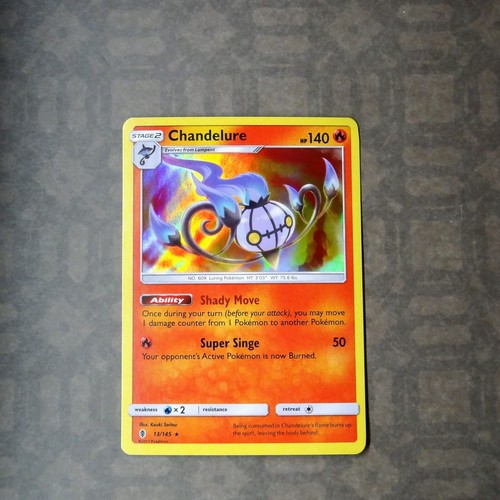 Pokemon TCG Chandelure 13/145 Guardians Rising GRI Sun & Moon SUM Holo ...
