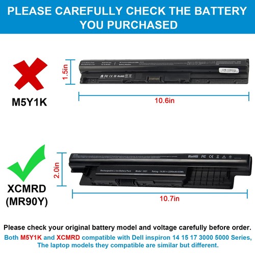 New XCMRD Battery for Dell Inspiron 15 3000 Series 3531 3537 3541 3542 ...