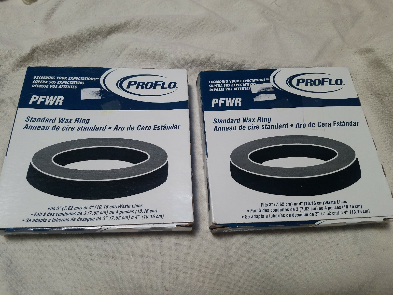 Lot of 2 ProFlo Standard Wax Ring PFWR fits 3" - 4" Waste Lines Free ...