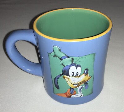Disney Goofy Coffee Cup Mug 12 Oz Light Blue Ceramic Green Interior | eBay