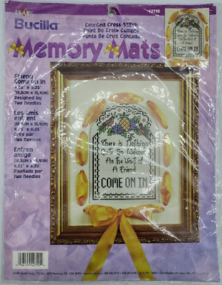 Bucilla Counted Cross Stitch Memory Mats- Friend Come On In- #42790 NEW Sealed | eBay